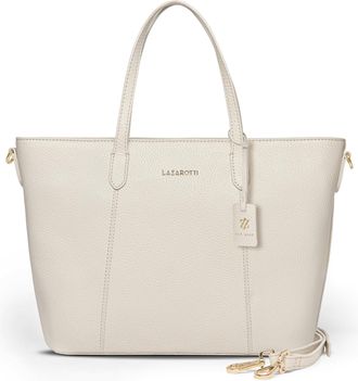 Lazarotti Bologna Damen City Shopper aus Echt-Leder | Tote Bag mit abnehm- & l&auml;ngenverstellbaren Trageriemen | Schultertasche 31 cm
