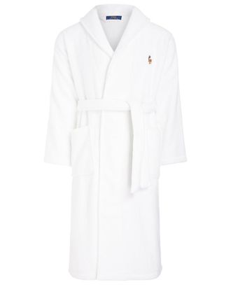 Ralph Lauren Bademantel in Frottee-Qualit&auml;t mit Poloreiter-Stickerei in