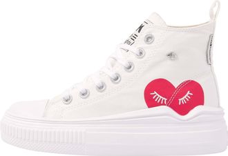 British Knights Damen Kaya Flow MID Sneaker, Cremeweiss Rotes Herz, 39 EU