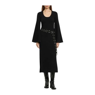 Michael Kors Stretch-Kaschmirkleid mit ausgestellten &Auml;rmeln - - Dresses - Damen - Schwarzk - M