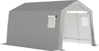 OUTSUNNY Tente de stockage - abri de jardin - tente de rangement dim. 3 x 4,5 x 2,5 m - m&eacute;tal galvanis&eacute; pe gris