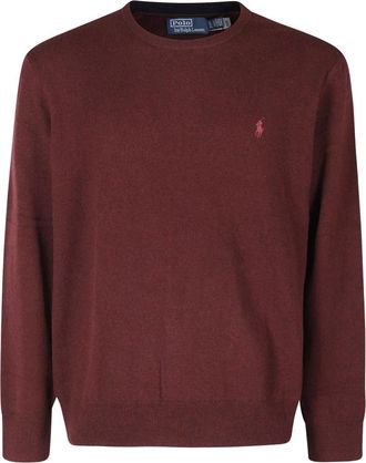 Polo Ralph Lauren Merino-Woll Pullover mit Rundhalsausschnitt - - Knitwear - Herren - Braun - XL