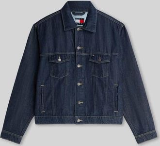 Tommy Jeans Regular Fit Jeansjacke aus Baumwoll-Leinen-Mix