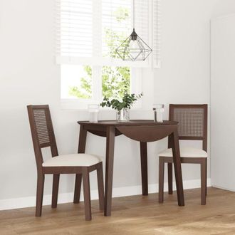 vidaXL Vidaxl - Chaises &agrave; manger coussins 2 pcs marron bois massif caoutchouc
