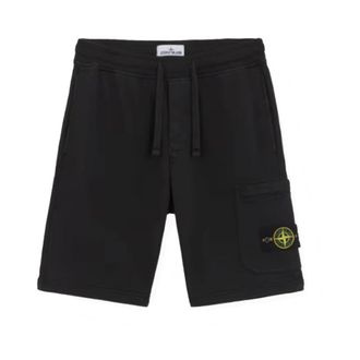 Stone Island Homme, Shorts, Noir, Taille: M Shorts Cargo en Coton Fleece Noir