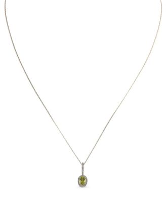 Luxury Bazaar collier à pendentif en or blanc 14ct serti de péridot - Argent