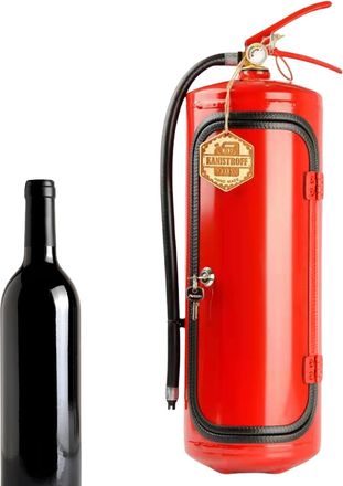 Generic Feuerlöscher Minibar, 30CM Tragbare Aufbewahrungsbox Für Spirituosen Und Gläser Weinkühler Ornamente Geschenke Für Männer,Rot Whisky-Liebhaber Und Feu