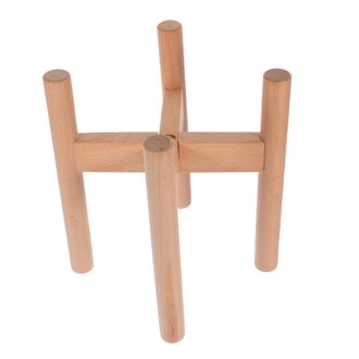 Yardwe Kompakter Massivholz Blumenst&auml;nder Aus Buchenholz Kreuzf&ouml;rmig Platzsparender Pflanzenhalter F&uuml;r Fensterbank Balkon Und Schreibtisch Minimalistisches D