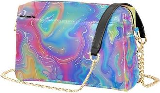 Mnsruu Sacs à bandoulière pour femme, sac à main en cuir texturé arc-en-ciel coloré