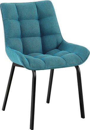 Clp Esszimmerstuhl Saranda I Polsterstuhl mit Stoffbezug oder Samtbezug I K&uuml;chenstuhl mit schwarzem Metallgestell und R&uuml;ckenlehne, Farbe:t&uuml;rkis, Material:
