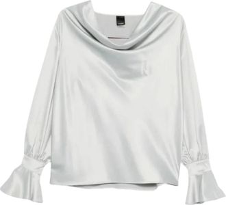 Pinko Pinko, Femme, Blouses et Chemises, Gris, Taille: 40 FR Blouse en satin coupe d&eacute;contract&eacute;e