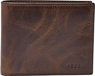 Fossil Portefeuille pour hommes Derrick, Portefeuille en cuir marron fonc&eacute; 11,43 cm L x 1,9 cm l x 8,89 cm H ML3681201