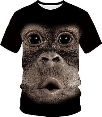 Generic Funny T-Shirts Monkey Gorilla 3D Imprim&eacute; Streetwear Hommes Femmes Animal Mode Chemise Hip Hop Tops V&ecirc;tements Enfants color1,XXL