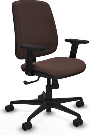 Piqueras y Crespo Alares Arbeitsstuhl mit 2D-Armlehnen, ausgestattet mit 4 Positionen und injiziertem Schaum. 65 mm Nylon-Rollen, Dunkelbraun