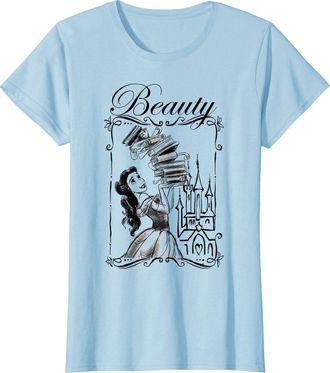 Disney Die Sch&ouml;ne und das Biest Belle B&uuml;cherstapel T-Shirt