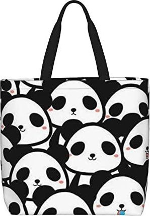 Generic Sac De Courses Motif Panda Mignon Sac &Agrave; Main D&eacute;contract&eacute; Lavables R&eacute;utilisable Sacs En Toile, Pour Filles, &Eacute;cole, Voyage, Shopping