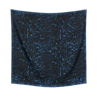 Lanvin Blauer Seidenschal mit Leopardenmuster - - Accessories - Damen - Blau - ONE SIZE
