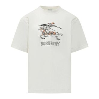 Burberry Homme, Tops, Blanc, Taille: S EKD Sketch Cotton T-shirt