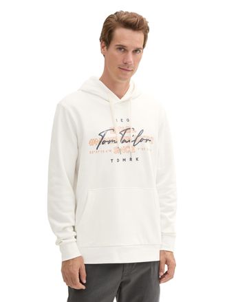 Tom Tailor Tom Tailor Herren Hoodie Sweatshirt mit Logo-Print, 10332 - Off White, L