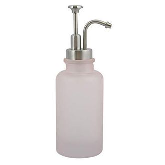 Spirella Seifenspender Yoko | mit Edelstahlpumpe | Desinfektionsspender | Glas | 300ml | Langliebig und Robust | Rosa