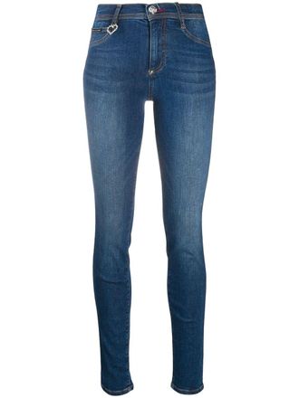 Philipp Plein Jeggings mit hohem Bund - Blau