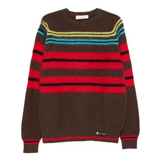 Lanvin Gestreifter Pullover mit Rundhalsausschnitt - - Knitwear - Herren - Braun - S
