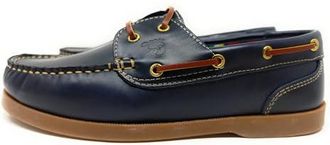 Generico Chaussures nautiques type Timber pour homme ou enfant fabriquées en Espagne en cuir naturel bleu marine Pisable Mod 1688.1, bleu marine, 40 EU