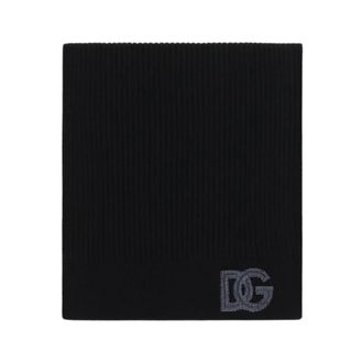 Dolce & Gabbana Rippstrickschal mit DG-Logo - - Accessories - Herren - Schwarzk - ONE SIZE