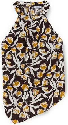Motivi Femme, Tops, Brun, Taille: 42 FR Top en viscose avec imprim&eacute; et drap&eacute;