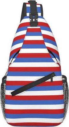 Generic Rayures Du Drapeau Du Panama Et Du Paraguay Sac &Agrave; Bandouli&egrave;re Pratique Sacoche Epaule Antivol Sac Banane Pour Camping Randonn&eacute;e Voyage