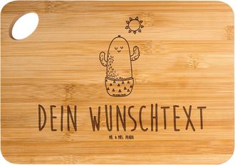 Mr. & Mrs. Panda Personalisiertes Schneidebrett Kaktus Sonne - Personalisierte Geschenke, Ehebruch, Scheidung, Holzbrettchen mit Namen, Motivation, Fr&uuml;hst&uuml;cksbrett, Ho