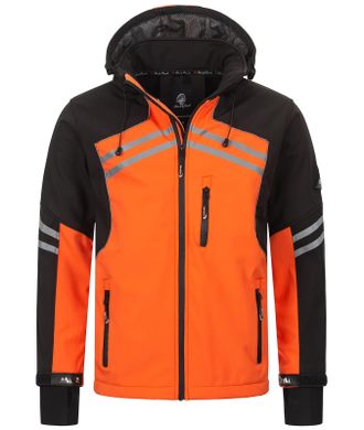 Rock Creek Herren Softshell Jacke Outdoor Jacke Windbreaker &Uuml;bergangsjacke Anorak Kapuze Regenjacke Winterjacke Herrenjacke Jacket H-285 Orange 4XL