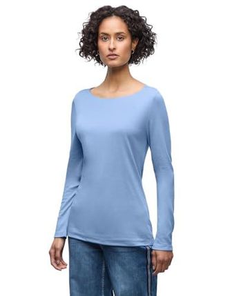 Street One 3228737 T-Shirt Basique &agrave; Manches Longues, Bleu givr&eacute;, 44 Femme