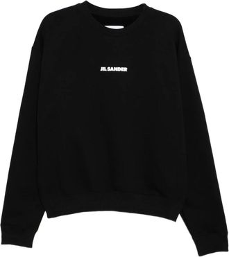 Jil Sander Homme, Sweatshirts et sweats &agrave; capuche, Noir, Taille: L SweaT-shirt &agrave; logo imprim&eacute;