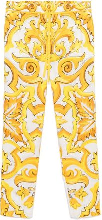 Dolce & Gabbana Weite Hose mit Majolica-Print - Gelb