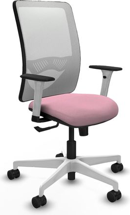 Piqueras y Crespo Rosa Schreibtisch Zulema mit wei&szlig;en und schwarzen Armlehnen, h&ouml;henverstellbare Lendenwirbelst&uuml;tze, ausgestattet mit Sincro 3 Positionen und Schneidesc