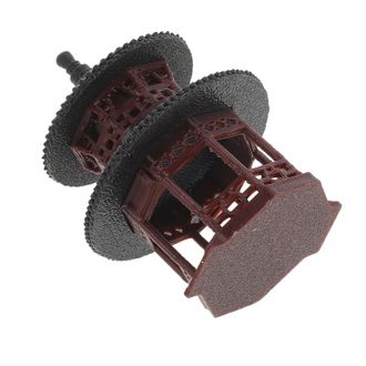 Happyyami Miniatur Chinesischer Pavillon aus Resin Stabile Detailreiche Mikrolandschafts-Dekoration für Bonsai Asiatische Gartenfigur Traditionelles Doppelkuppe