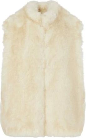 Liu Jo Gilet sans manches en fausse fourrure - Femme - Vestes - Beige - Taille: 42 FR
