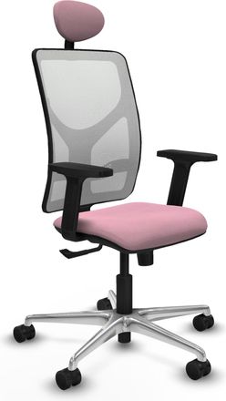 Piqueras y Crespo B&uuml;rostuhl mit 2D-Armlehnen, h&ouml;henverstellbarer Lendenwirbelst&uuml;tze und festem Kopfteil, ausgestattet mit Sincro 3 Positionen und Schneideschaum, Wei&szlig;/R