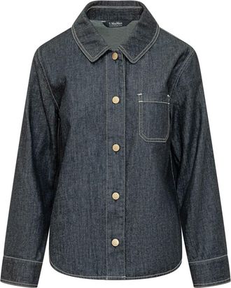 Max Mara Femme, Vestes, Bleu, Taille: 44 FR Enfasi Denim Shirt