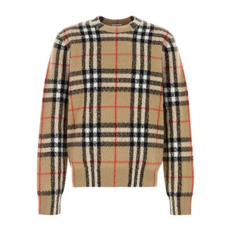 Burberry Pull en cachemire &agrave; carreaux - Homme - Pulls - Beige - Taille: XL