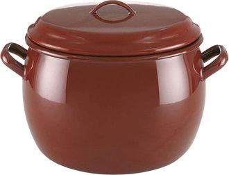 Quid Klassischer Emaille-Topf, gewölbt, emailliert, 16 cm, 3 l, Karbonstahl, geeignet für Glaskeramik, geeignet für Induktion, Antihaftbeschichtung