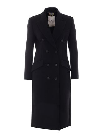 Elisabetta Franchi Manteau Au Genou - Noir