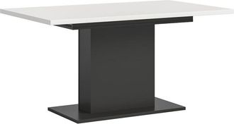ebuy24 Ebuy24 - Motion Esstisch S&auml;ulenfu&szlig; 90x150/190cm inkl. 1 Einlegeplatte wei&szlig;, grau