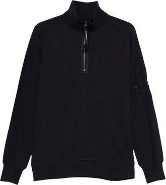 C.P. Company C.p. Company, Homme, Sweatshirts et sweats à capuche, Bleu, Taille: XL SweaT-shirt Demi-Zip en Molleton Diagonal Brossé