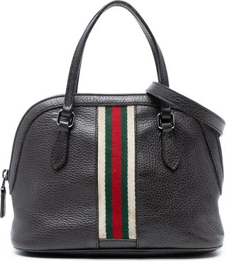 Gucci Hobo Bags - Mini Leather Web Dome Satchel - Gr. unisize - in Braun - für Damen