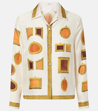 Versace Bedruckte Bluse aus Seiden-Twill