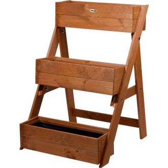 Dobar Blumentreppe Pflanztreppe Dreistufig Blumenkasten Kr&auml;uter inkl Pflanzfolie