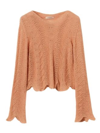 Twin-Set pull à ourlet festonné - Orange