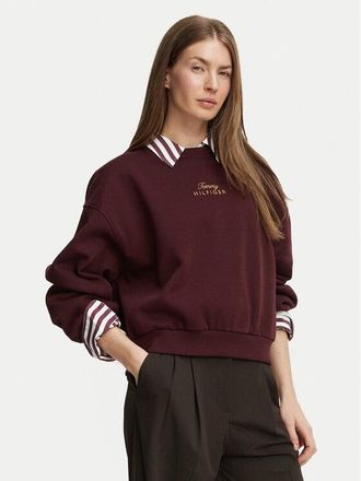 Tommy Hilfiger Sweatshirt WW0WW51724 Dunkelrot Relaxed Fit